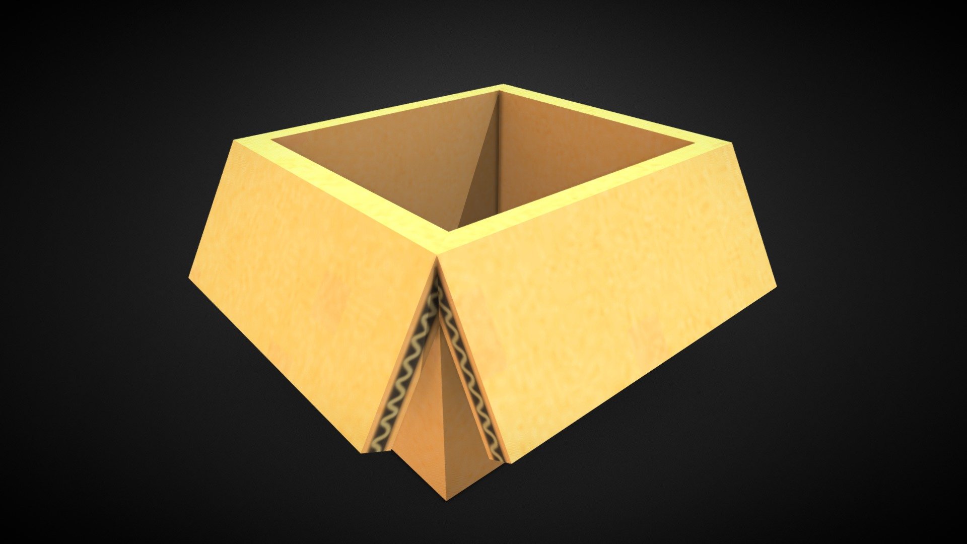 Stylized Cartoon Corrugated Cardboard Box - Download Free 3D model by ...