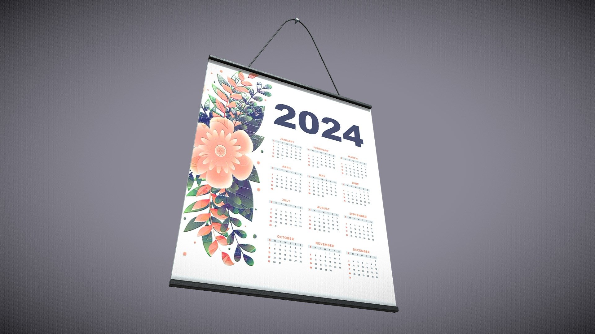 Calendar Wall - 3MB - Download Free 3D model by Mehdi Shahsavan ...