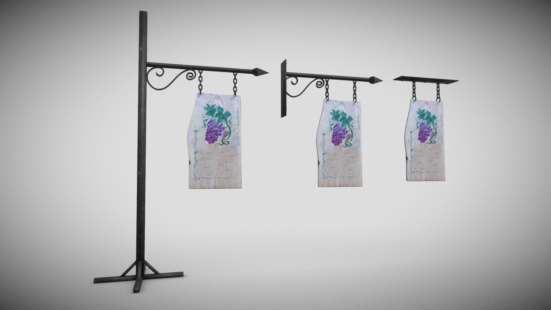 3D old woodden emty sign model - 3D model by nvere [03e3553] - Sketchfab