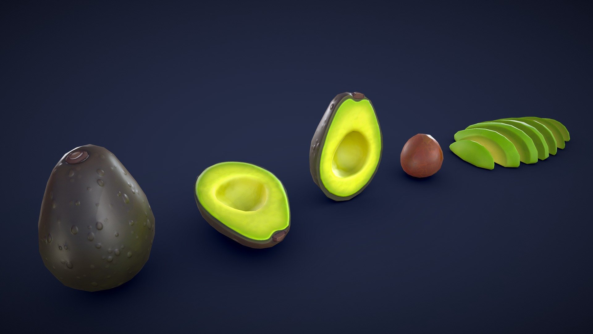 Stylized Avocado - Low Poly - Buy Royalty Free 3D model by LarkArt ...