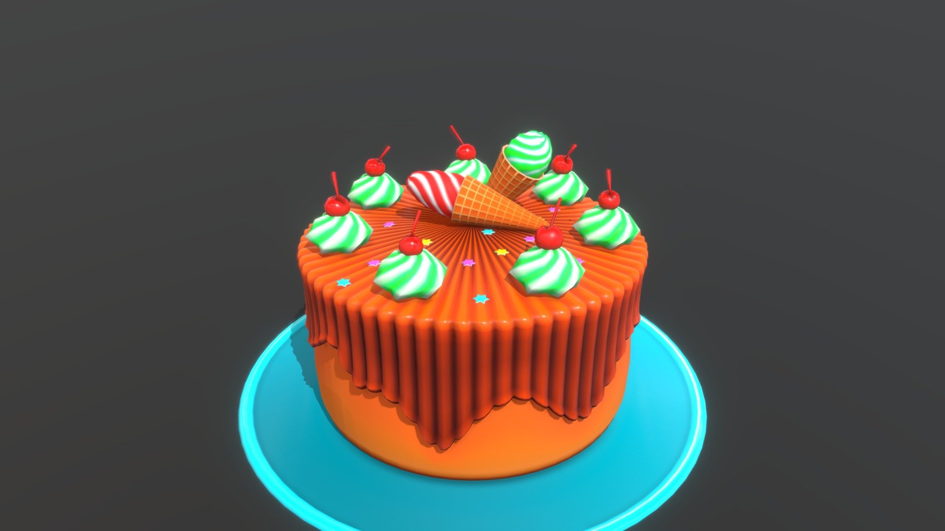 Cake (gradient) - Download Free 3D model by AlexanderRuz [03e84c4 ...