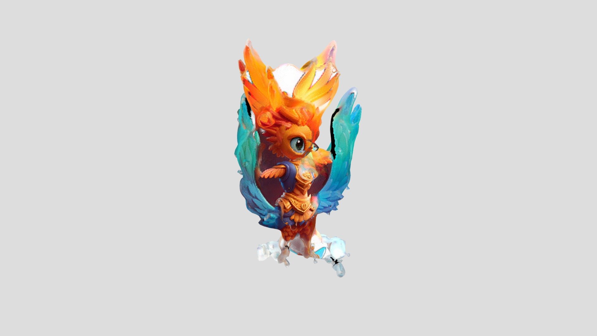 A colorful and detailed figurine of a winged cr - Download Free 3D ...