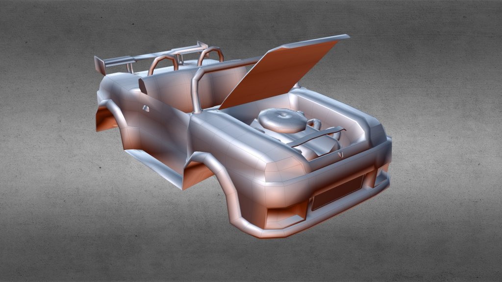 Simple Car - Model A 100 Sport - Engine Anim. - 3D model by Danilo ...