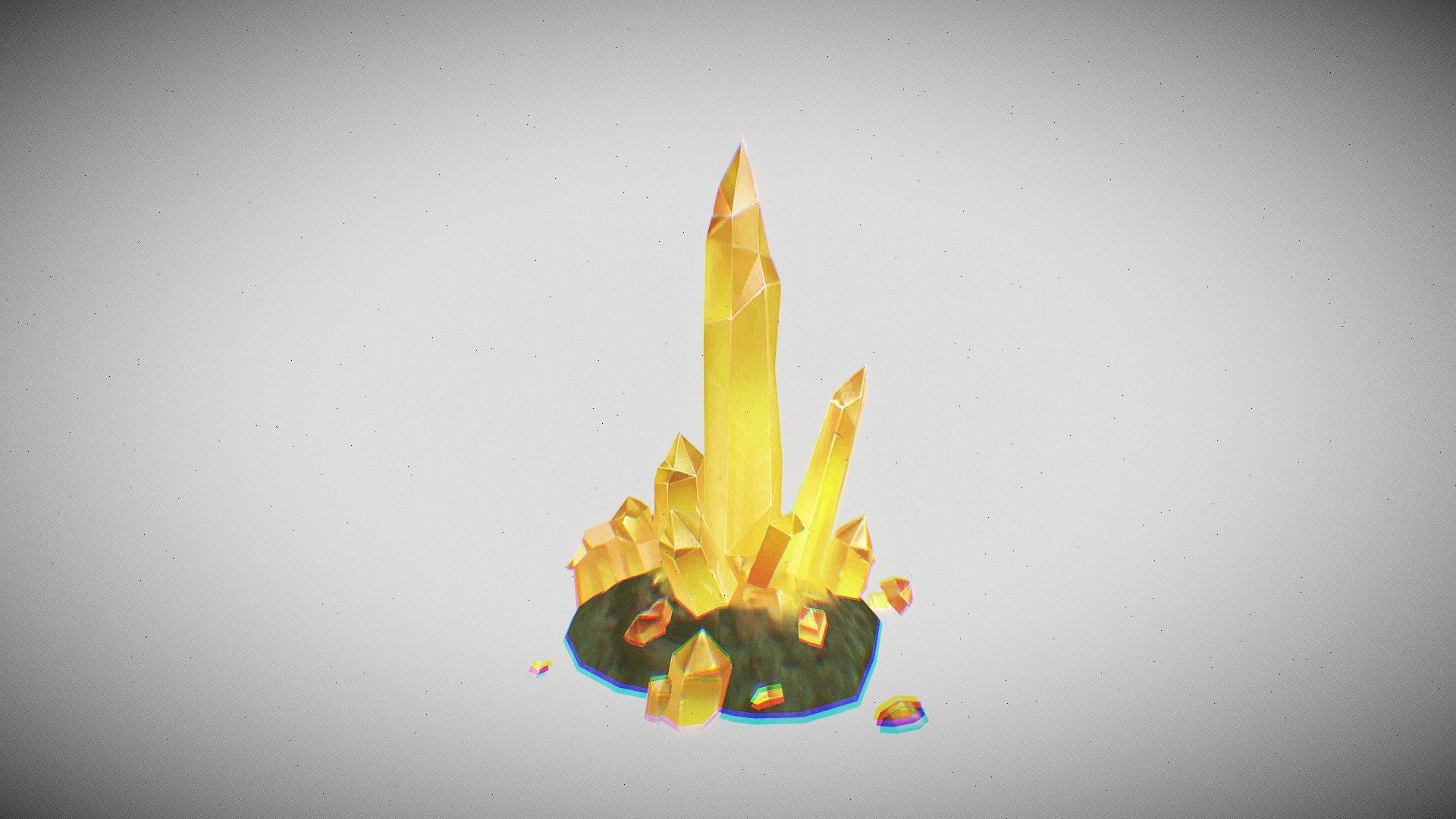 Lowpoly textured golden crystals - Download Free 3D model by ...