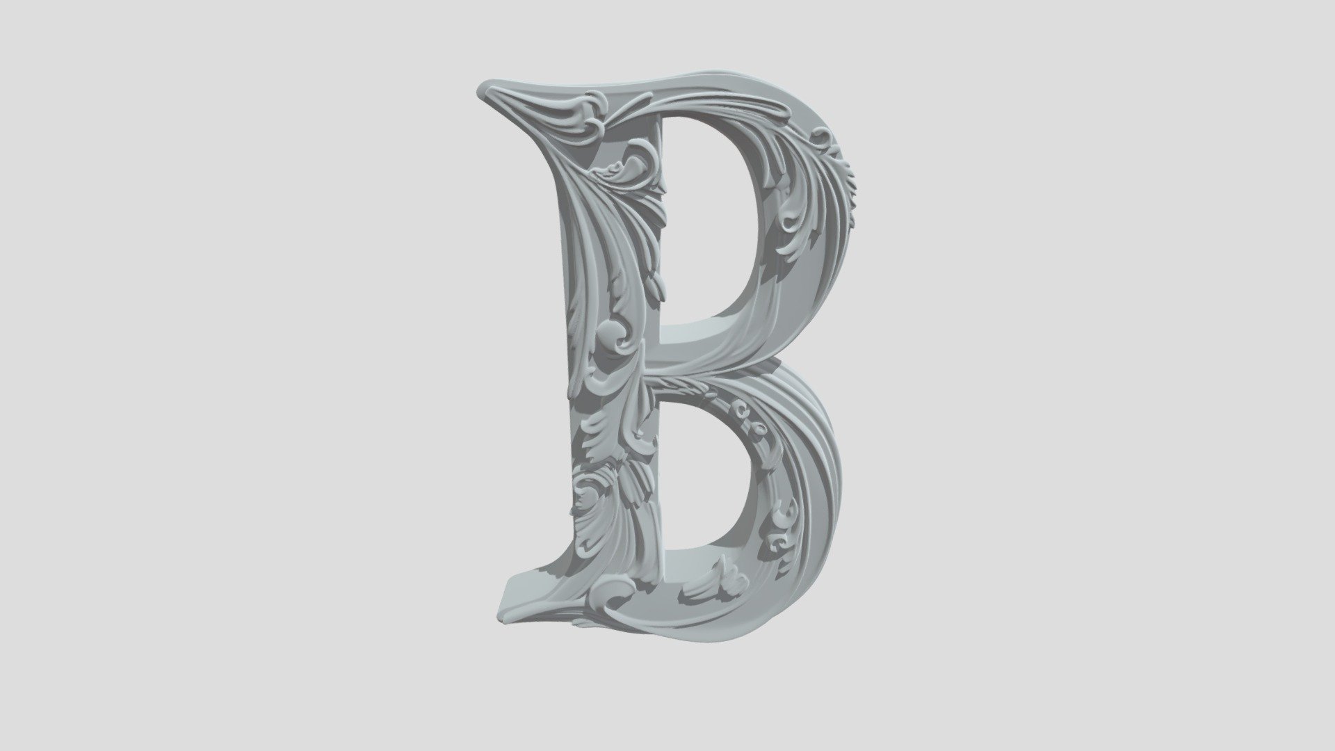 Ornate Floral Letter B - 3D model by Elena.Zhepalo [03ff142] - Sketchfab