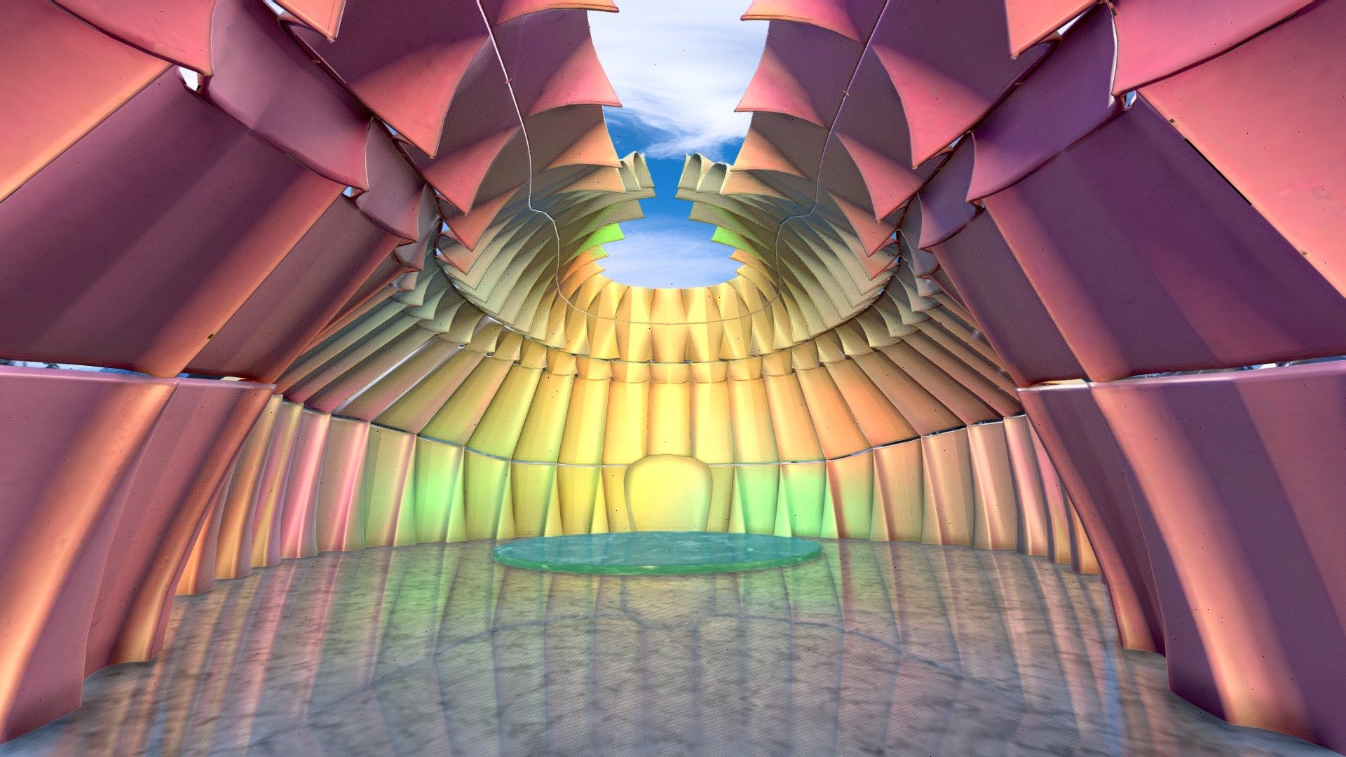 Folded Fabric Tessellated Dome - Buy Royalty Free 3D model by archmeta ...