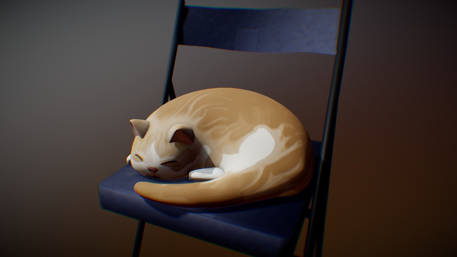 Cat sleeping on a chair (Animated) - 3D model by FoG Ryû (@FoGRyu ...
