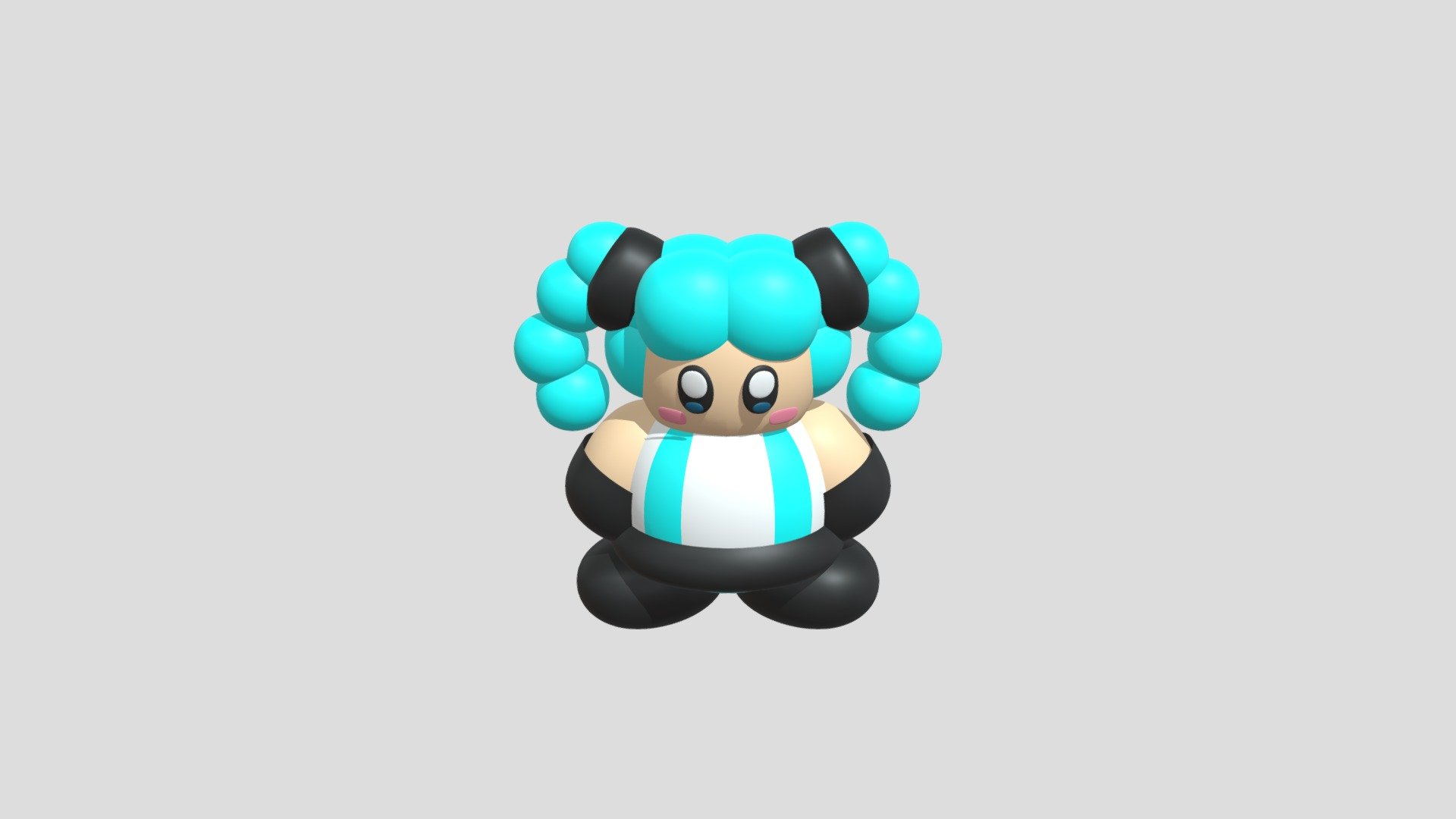 Hatsune Miku (Kirby Style) (3D Model Fan Art) - Download Free 3D model ...