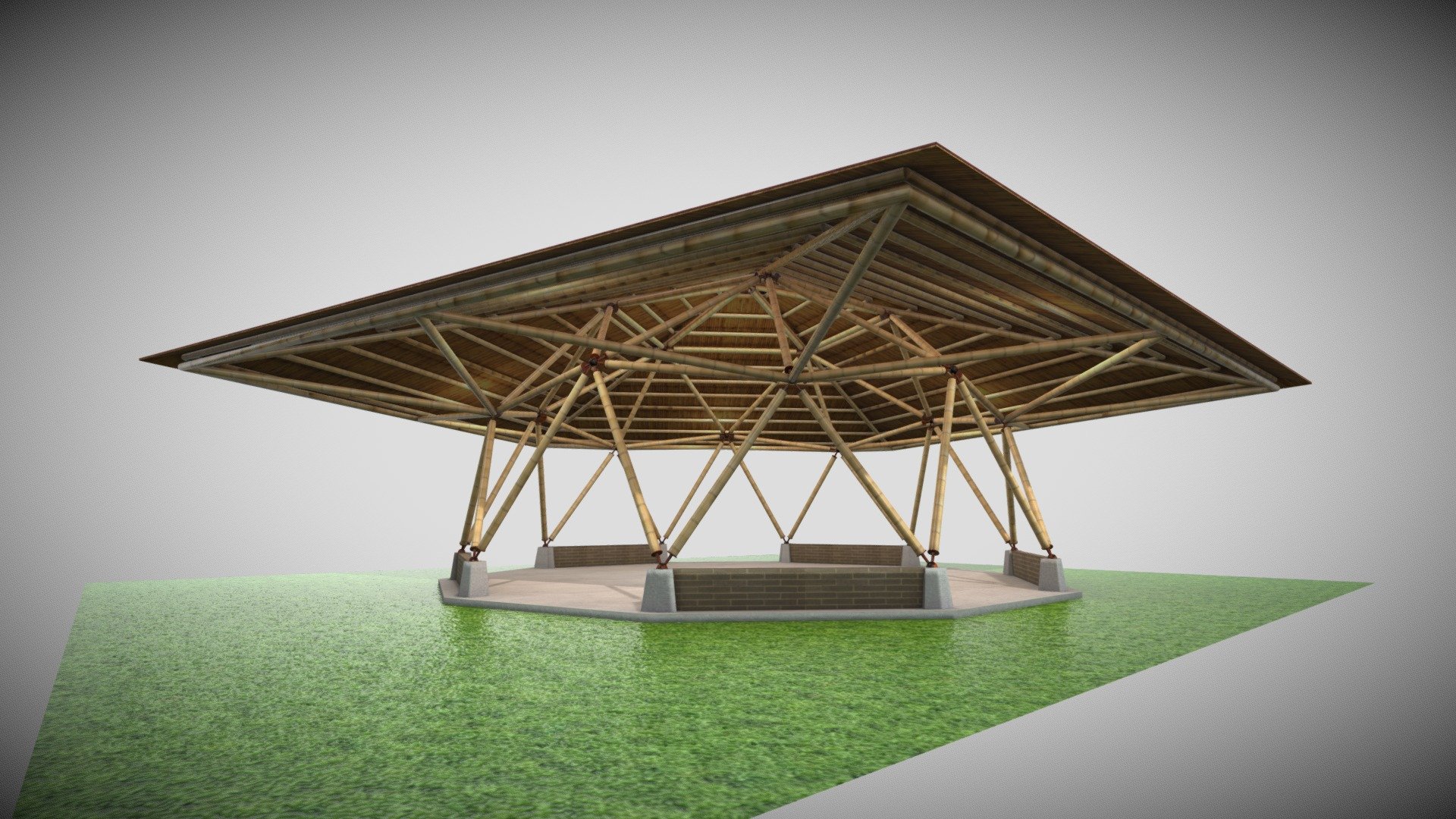 BAMBOO SHELTER GEODESIC BAKED - Buy Royalty Free 3D model by Velandia.G ...