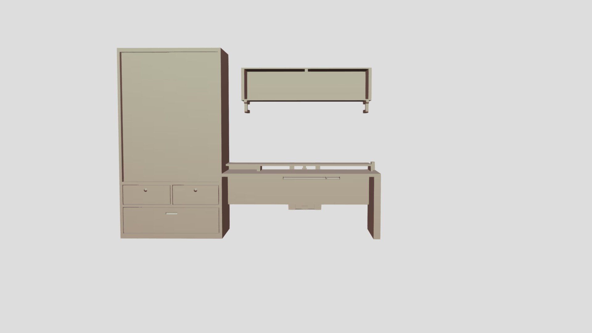 Home Computer Desk Model - Download Free 3D model by Card_host (@Card ...
