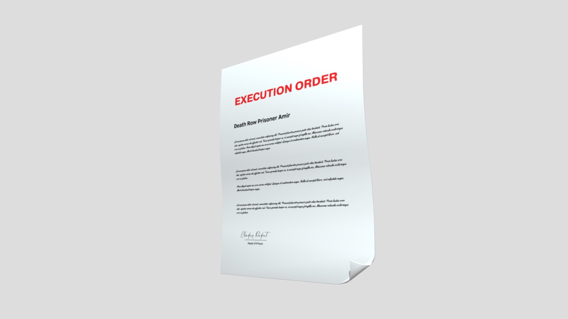 Execution Paper - 3D model by xenaemam [041318b] - Sketchfab