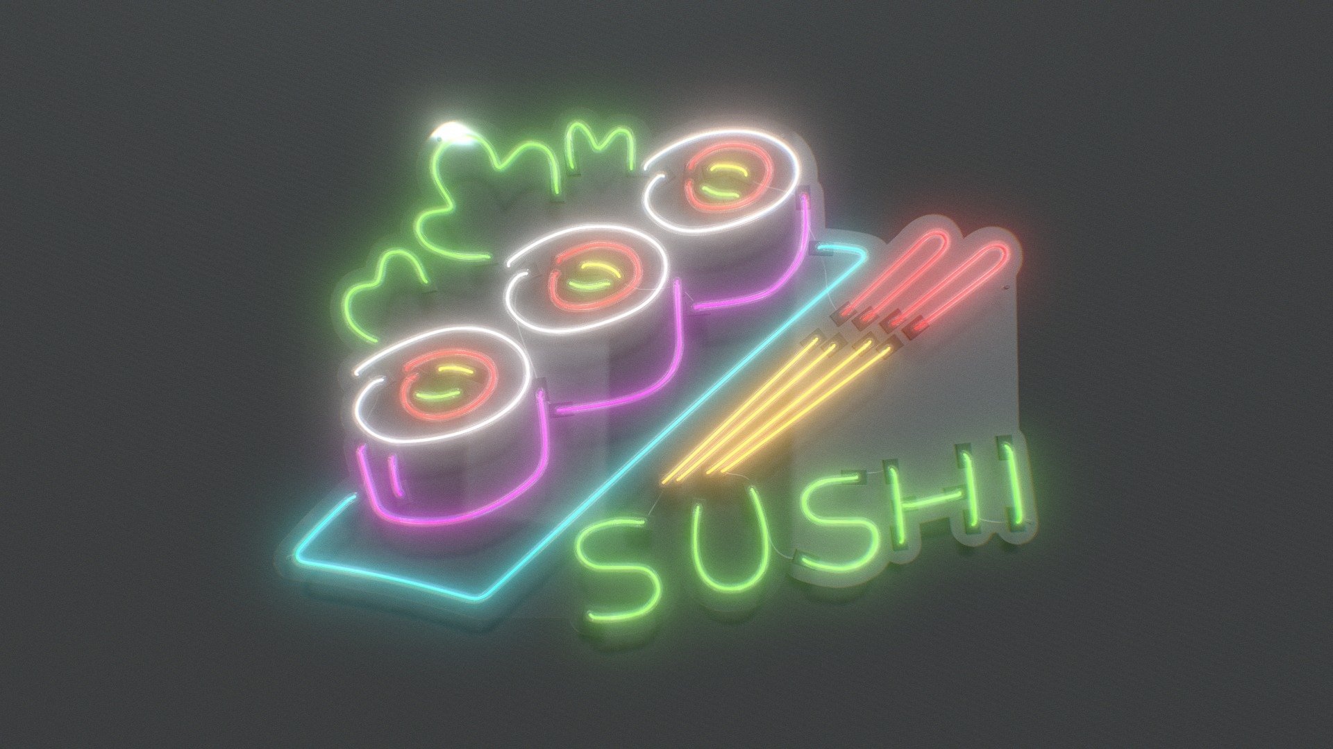 Sushi 4 - Neon Sign - 3D model by NEONPLEX [041467c] - Sketchfab