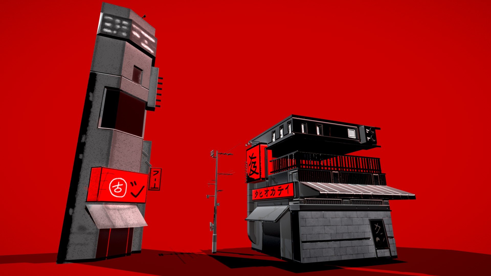 Anime style building. - Download Free 3D model by lizhou ding ...
