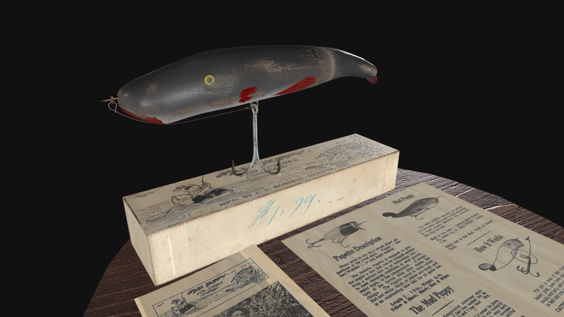 Vintage 1918 Mud Puppy Musky Lure - 3D model by All Inclusive Angler ...