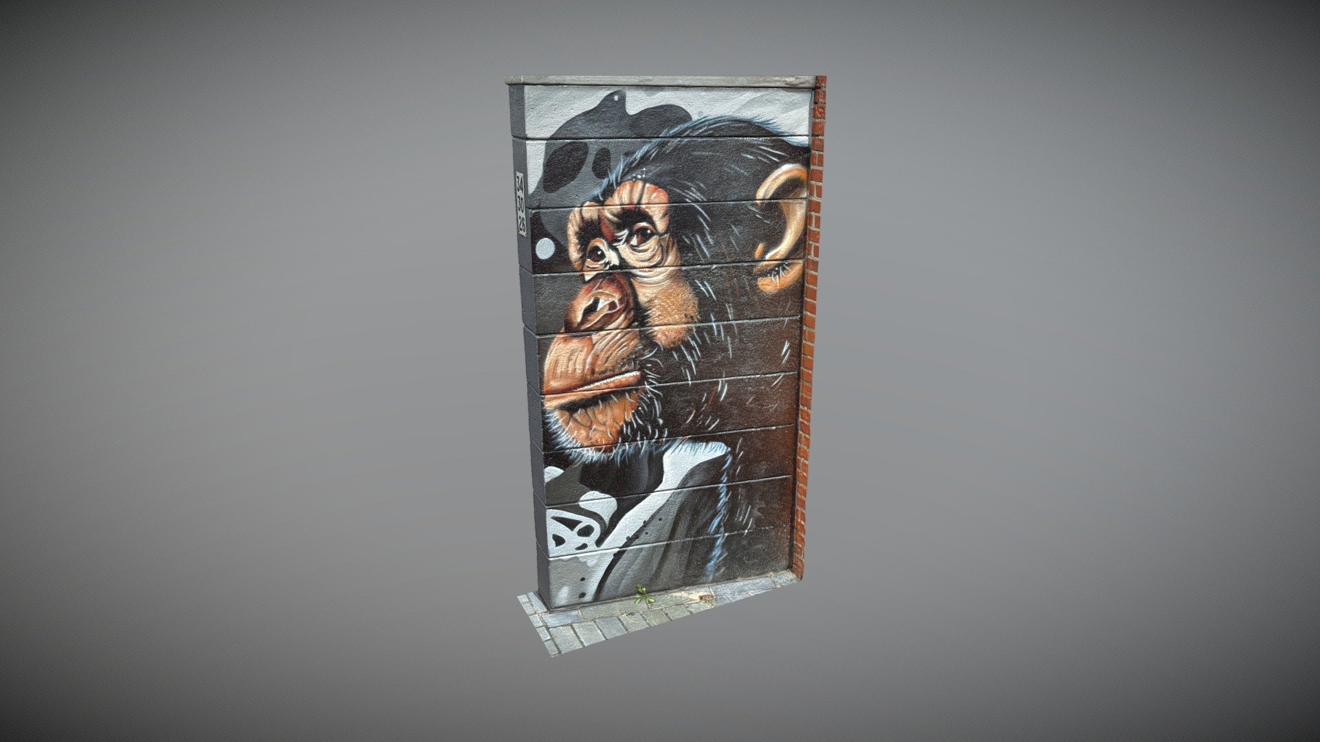 Urban Chimpanzee Mural - Side Panel PBR - Buy Royalty Free 3D model by ...