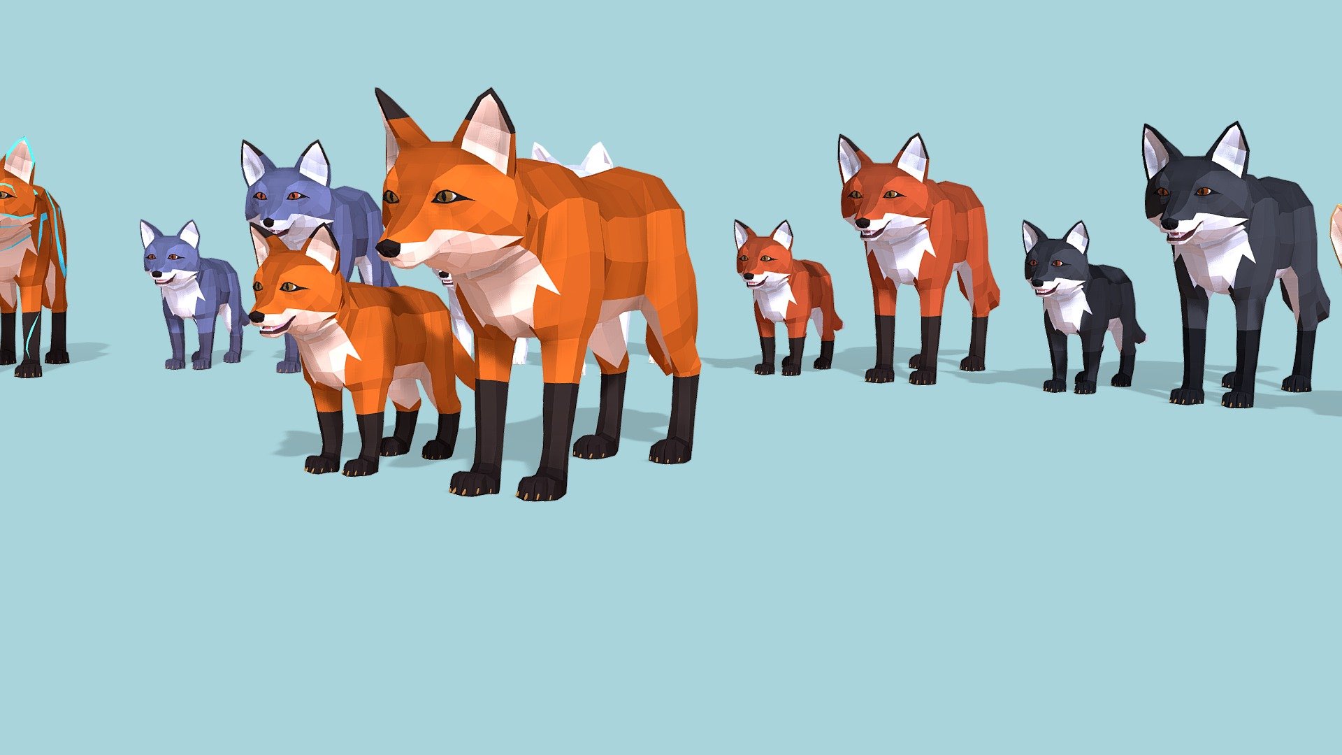Low Poly Foxes pack - Buy Royalty Free 3D model by RedDeer (@billl90 ...