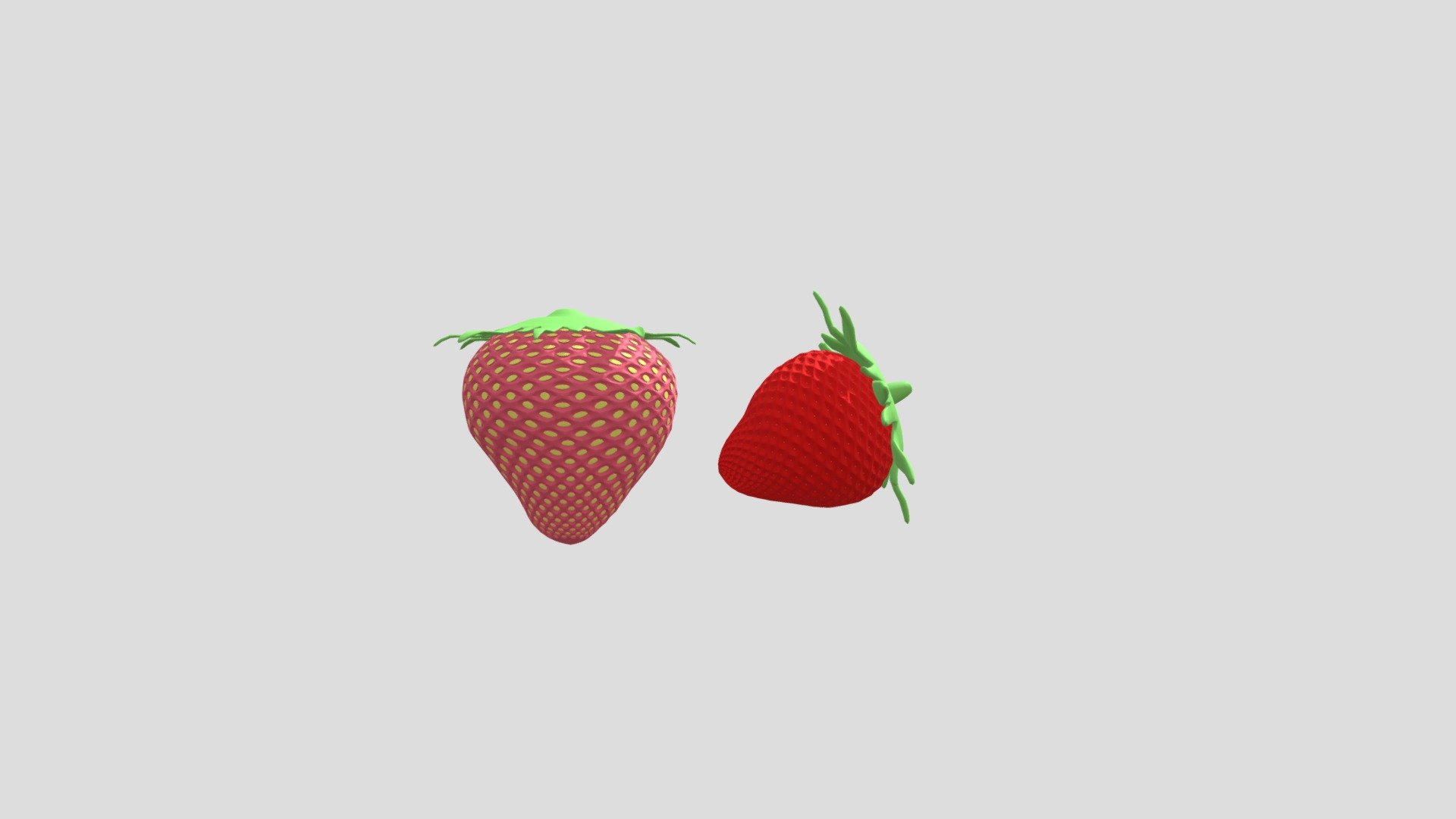 Two strawberry - Download Free 3D model by nuurrtia [042dc87] - Sketchfab