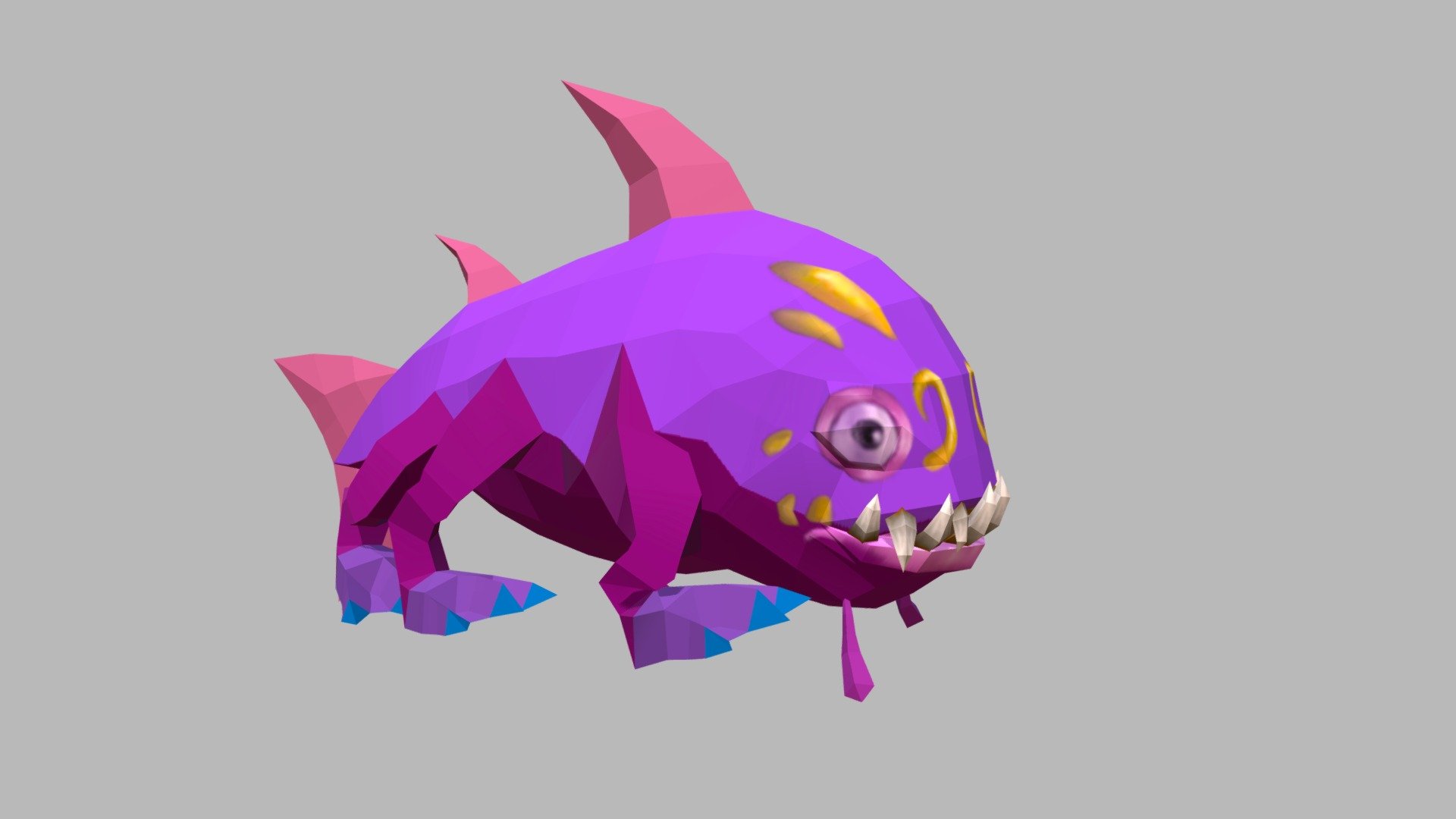 Fish Monster (Walk) - 3D model by josluat91 [0437b71] - Sketchfab