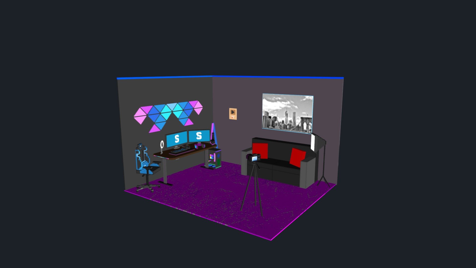 Streamer Room - 3D model by kbpllc [043c9e1] - Sketchfab