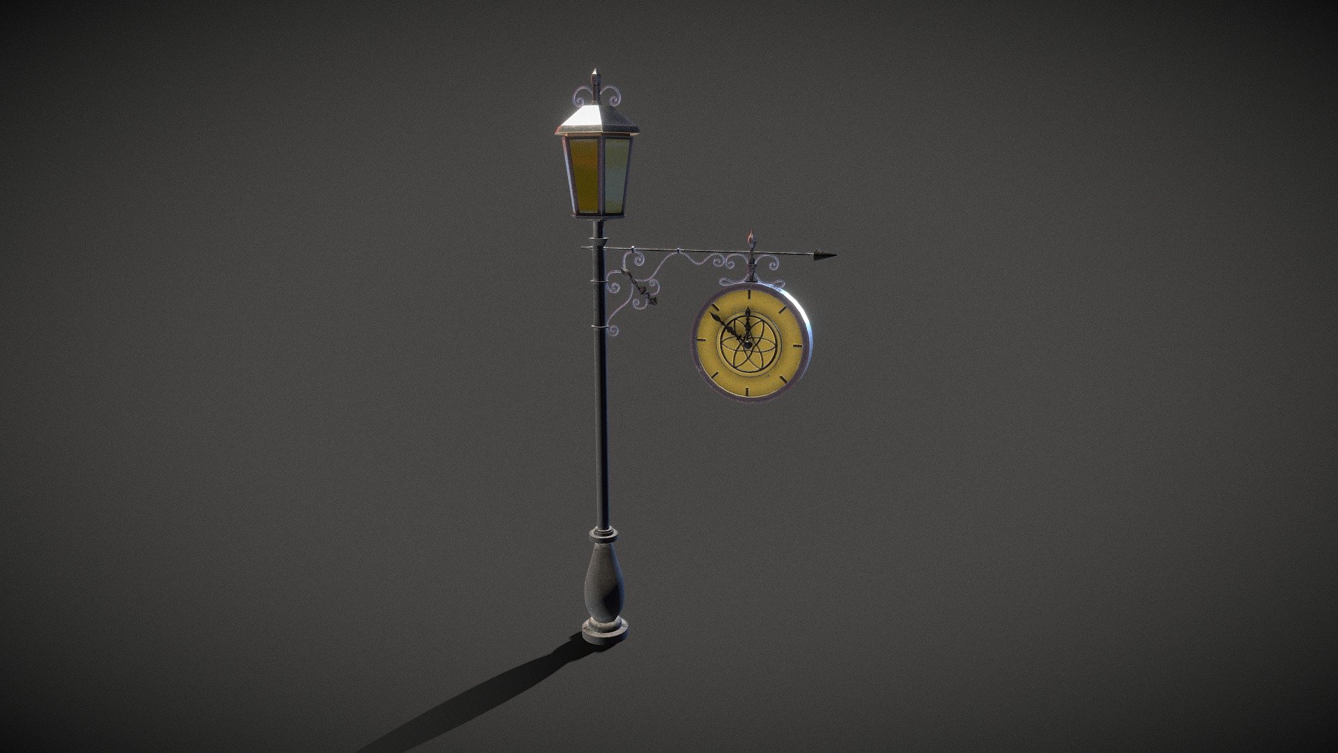 Clock Street Lamp - Vintage - Download Free 3D model by gozdemrl ...