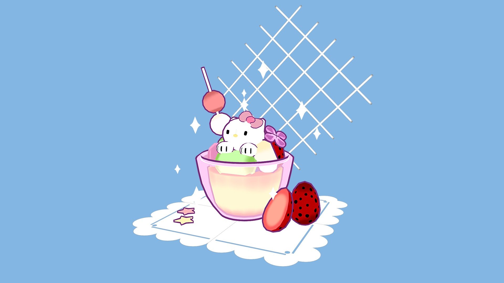 Hello Kitty Parfait - 3D model by Lightwolfz [04440e1] - Sketchfab