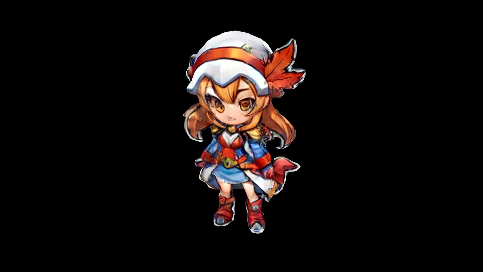 A chibi style illustration of a female character - Download Free 3D ...