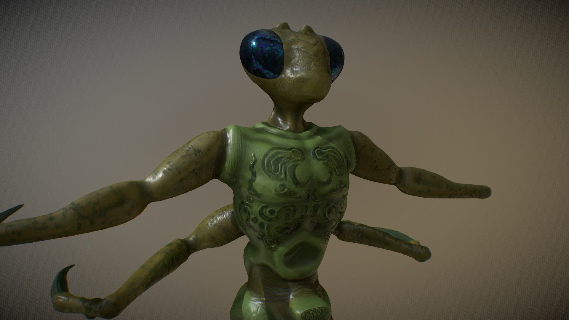 humanoid prayer mantis - 3D model by Loco y Atul - Carlos Cortez ...