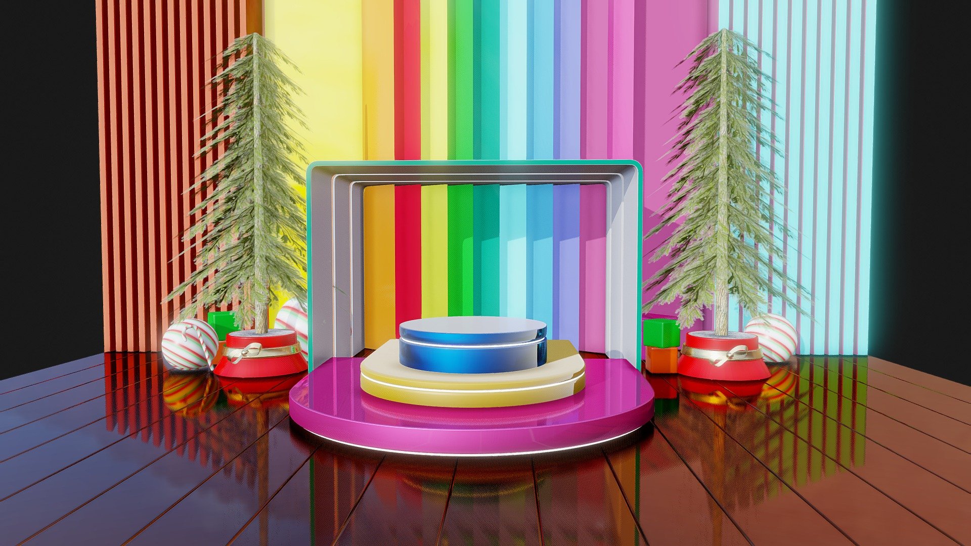Festive Rainbow Display Stage - Download Free 3D model by R-LAB ...