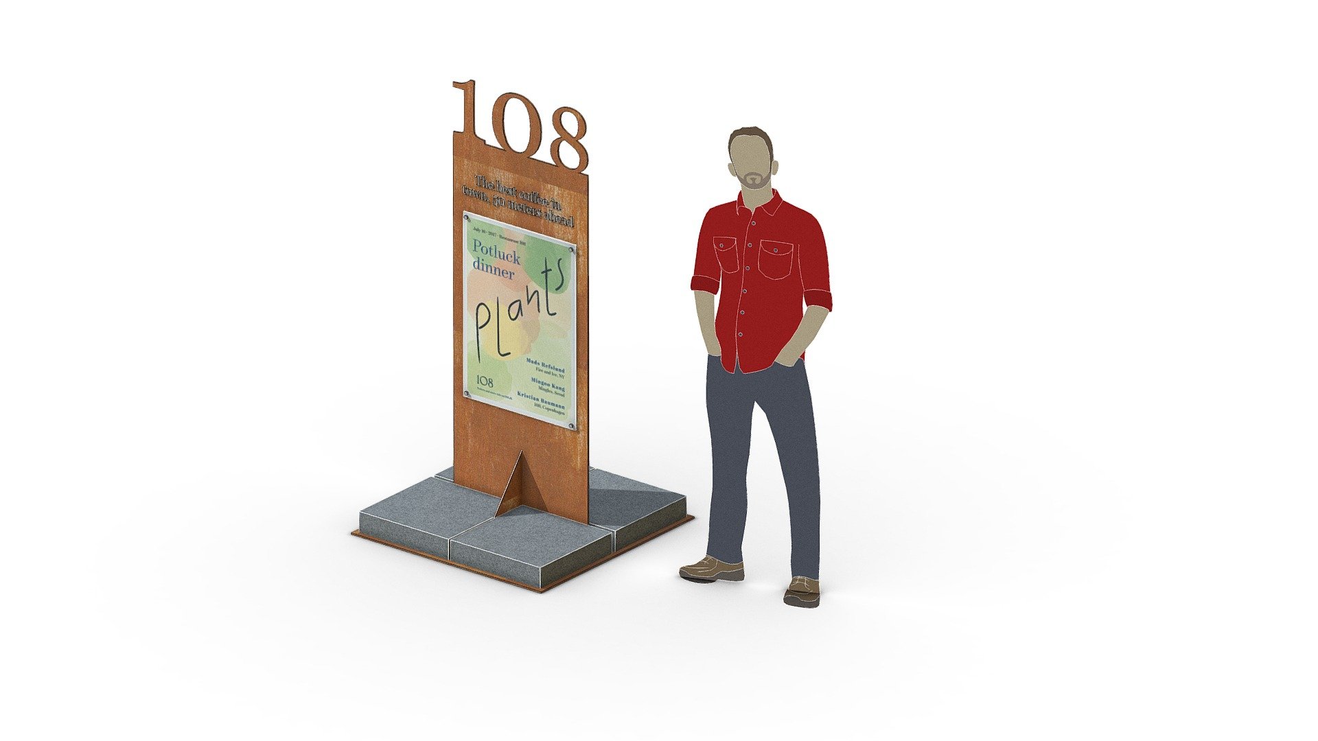 Restaurant 108 sign - 3D model by stykka.com [045848b] - Sketchfab