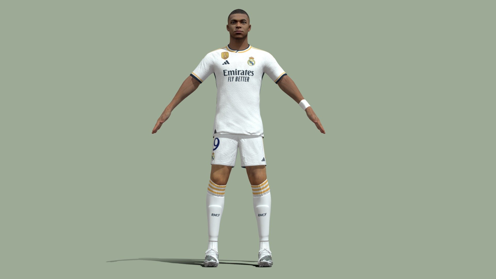 T-Pose Rigged Kylian Mbappe Real Madrid - 3D model by 3dpassion.net ...