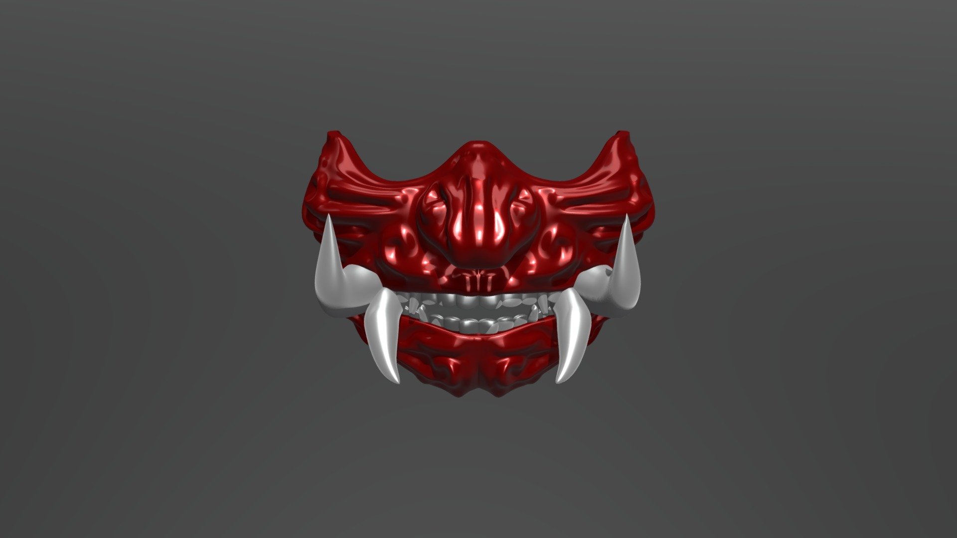Oni Half Mask - 3D model by MBRODERI2 [045c2a2] - Sketchfab