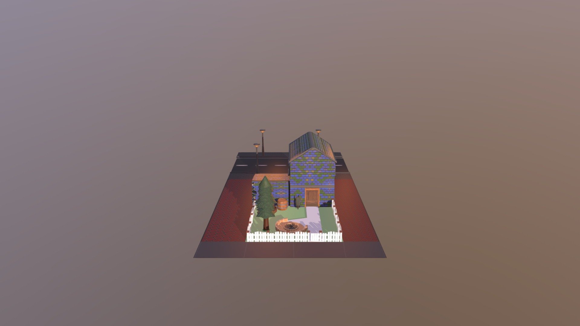 Huis Met Weg - 3D model by Damy-666 [045f536] - Sketchfab