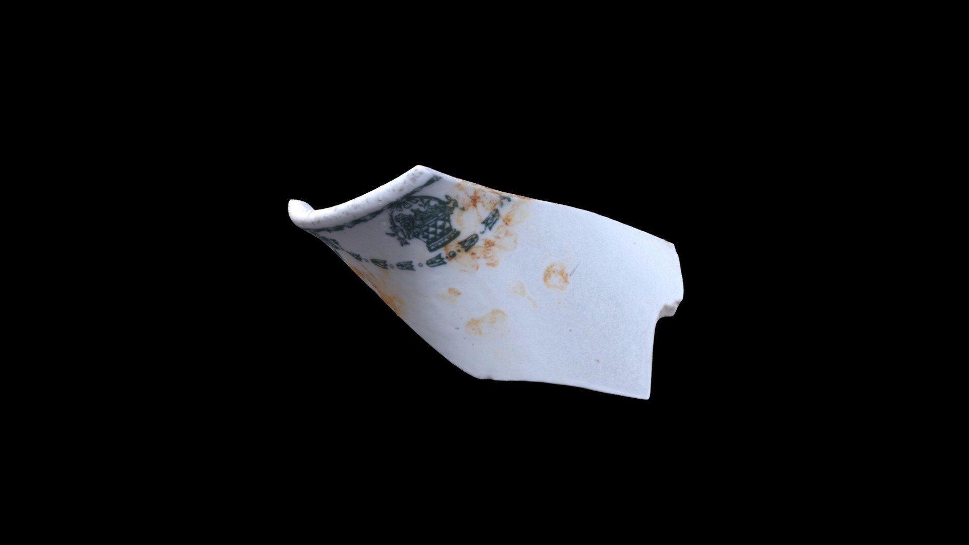 Ceramic Cup Fragment with Green Pattern - 3D model by MSU DHI Lab ...