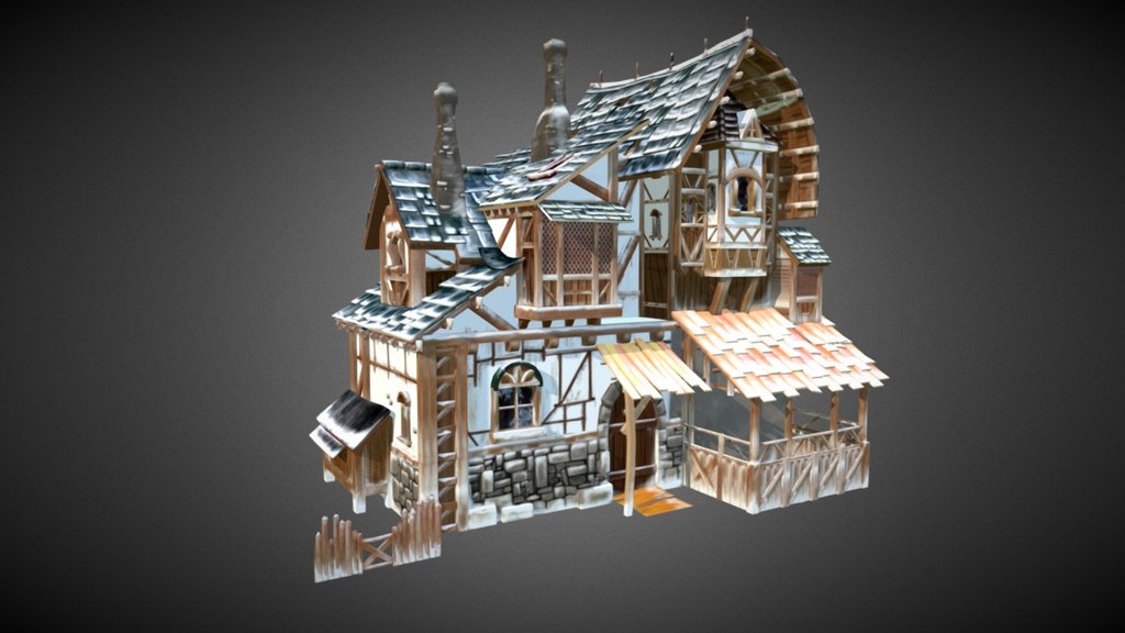 Low Poly Medieval House - 3D model by LowlyPoly [0464a0e] - Sketchfab