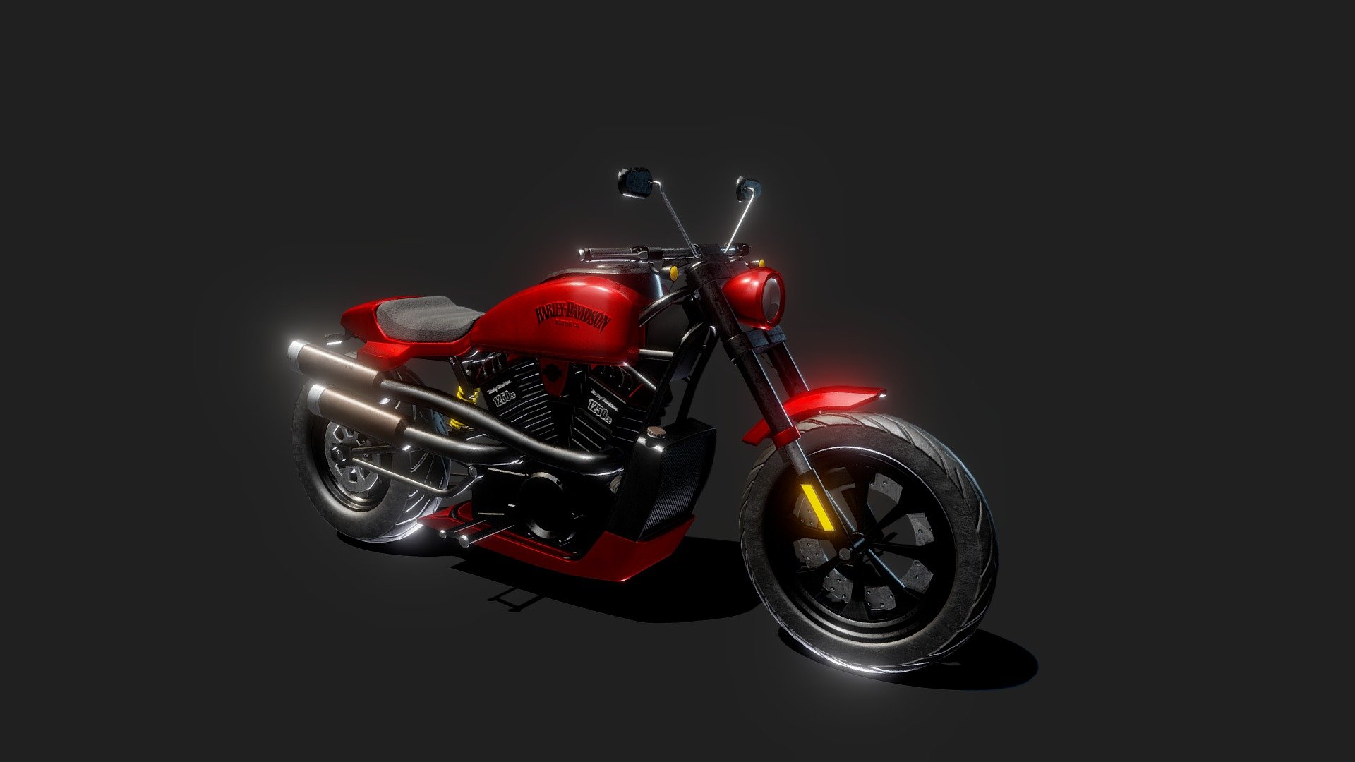 Harley Davidson Sportster - 3D model by Kain Hunter (@Polygons_Oh_My ...