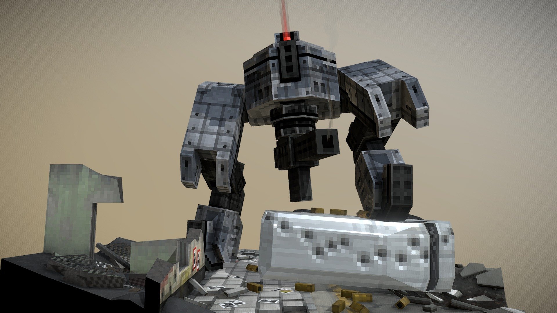 Mech diorama - 3D model by biegnoncy [047ca62] - Sketchfab