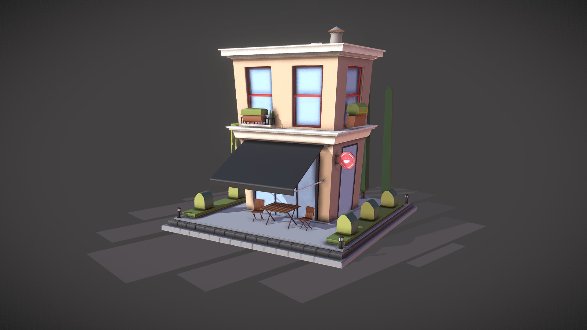 The Cafe - 3D model by Vincent (@vboichut) [047da29] - Sketchfab