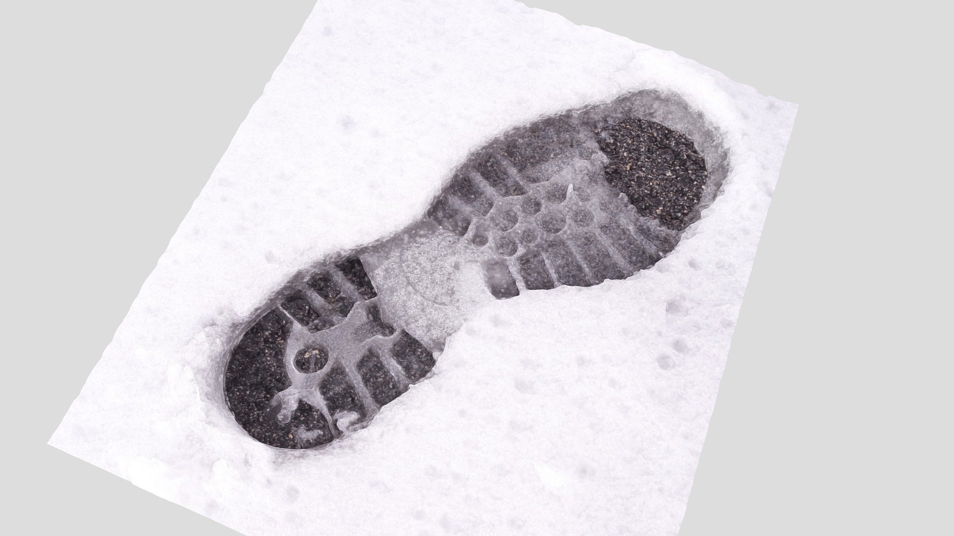 Footprint, boot in snow on asphalt - Download Free 3D model by kjetil ...