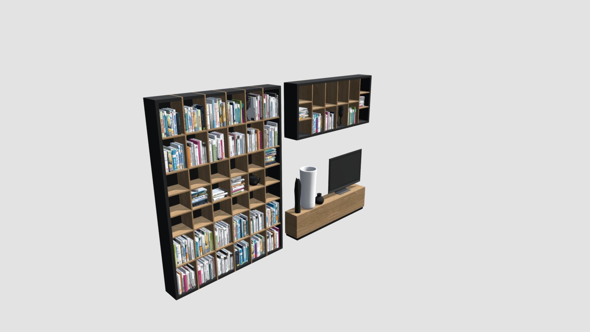 bookshelf - Buy Royalty Free 3D model by Evermotion [04856ca] - Sketchfab Store