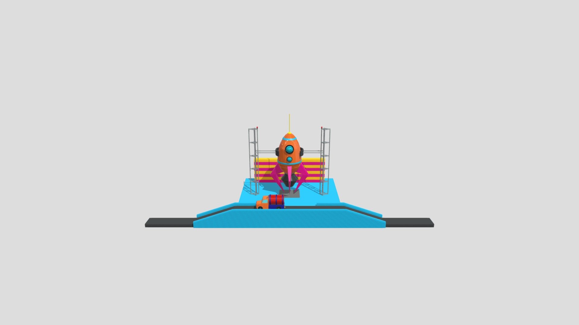 Low-Poly Rocket Ship Scene - 3D model by Island T | 3D (@islandT3D ...