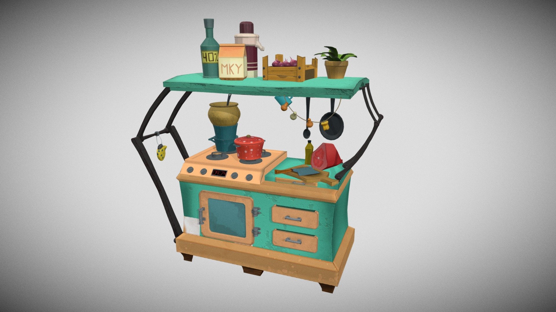 KITCHEN ON A CART - prop - 3D model by harsh.patil1440 [04876cd ...