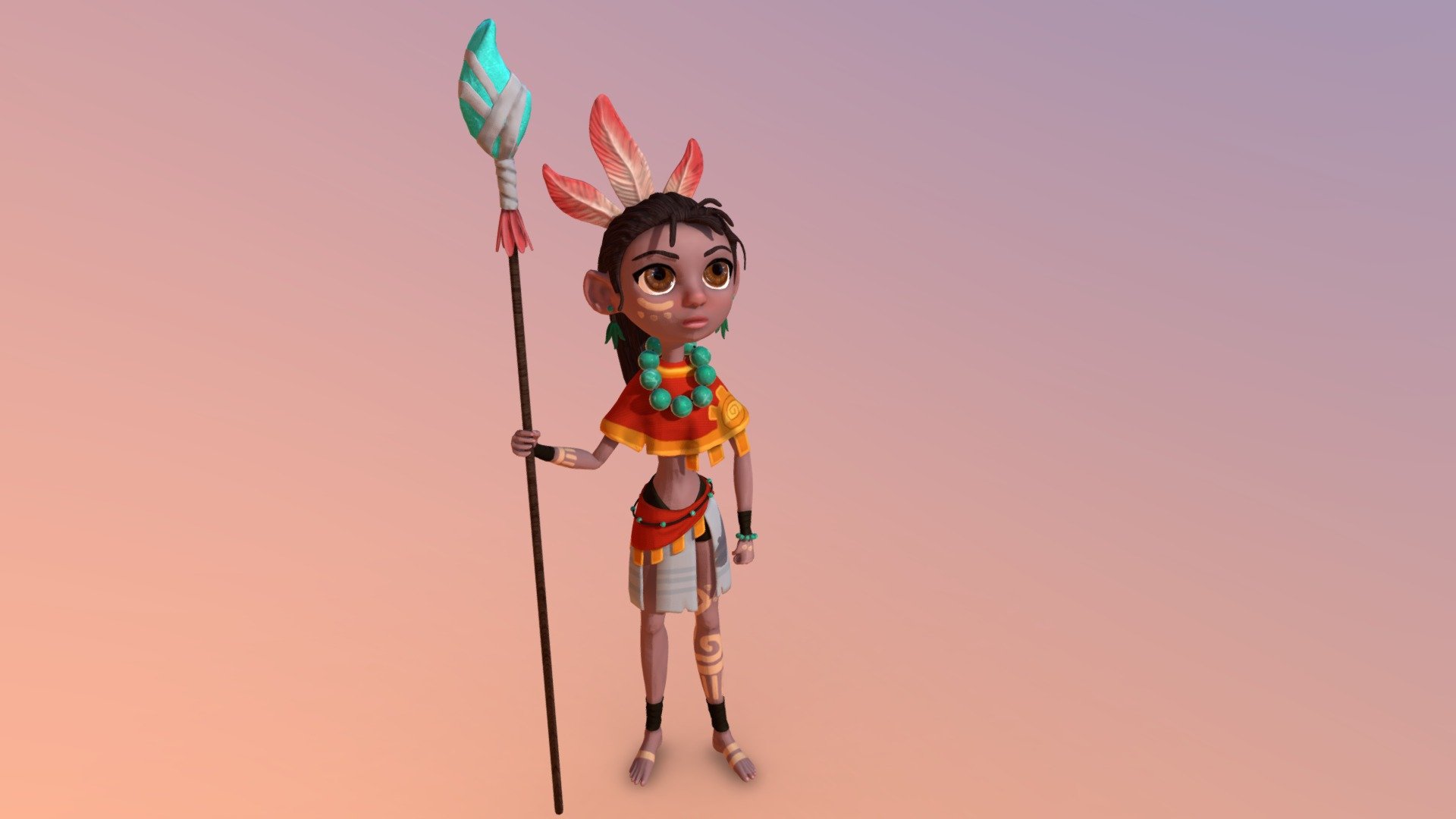 Aztec girl - 3D model by oda_mae (@oda_may) [048e992] - Sketchfab