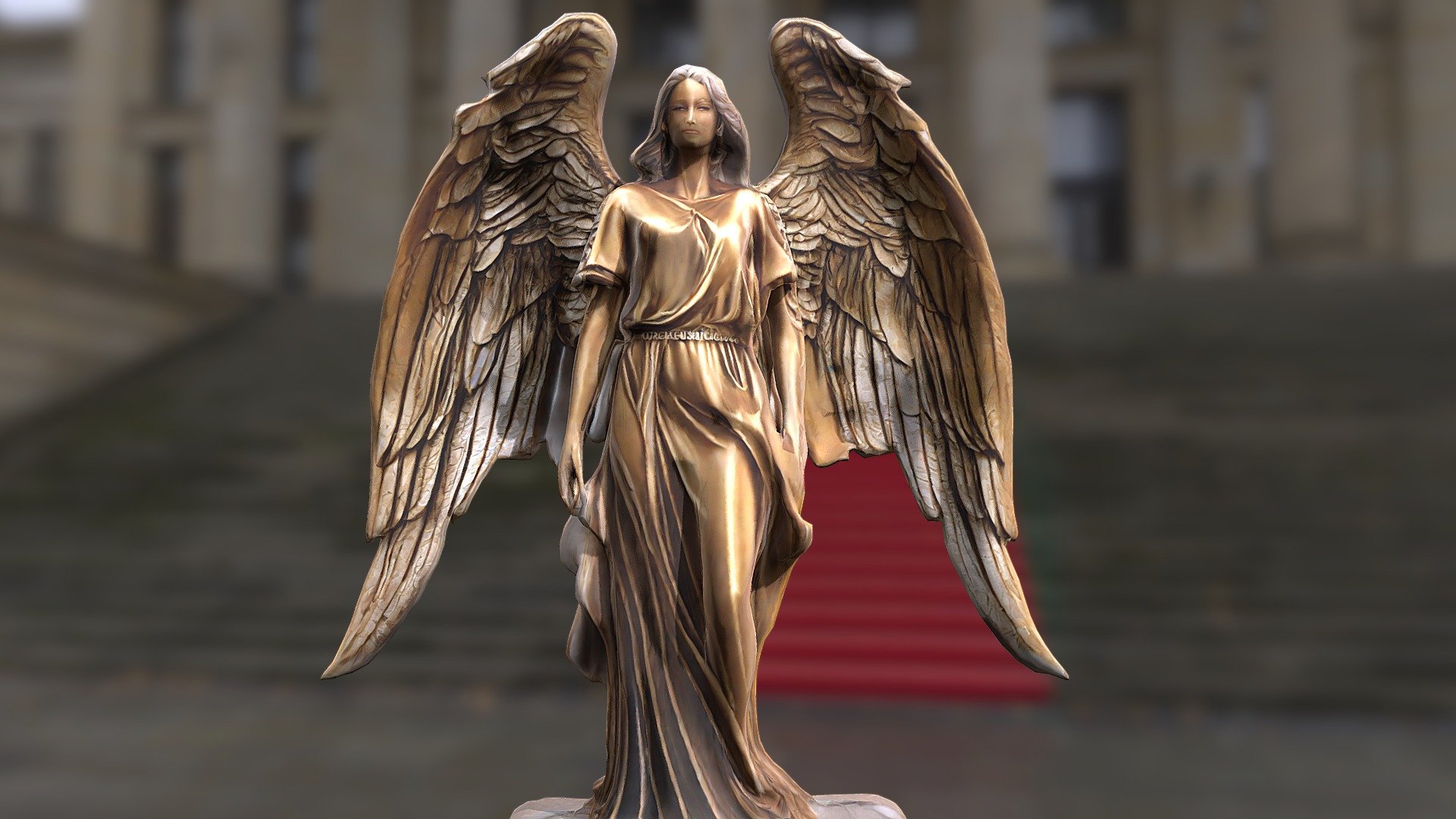 The Golden Guardian Angel - 3D model by public-art.uk [048f306] - Sketchfab
