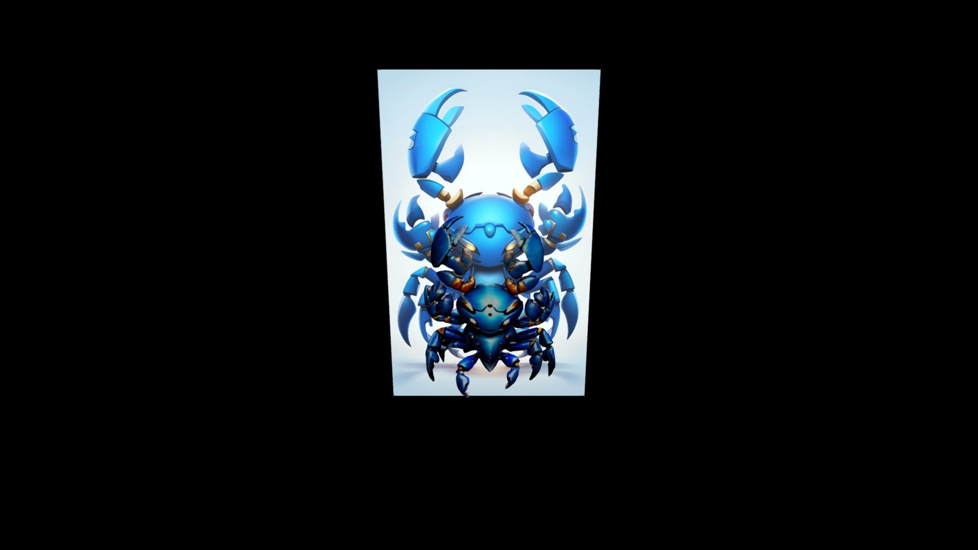 a of a blue crab with two claws on its back, ch - Download Free 3D ...