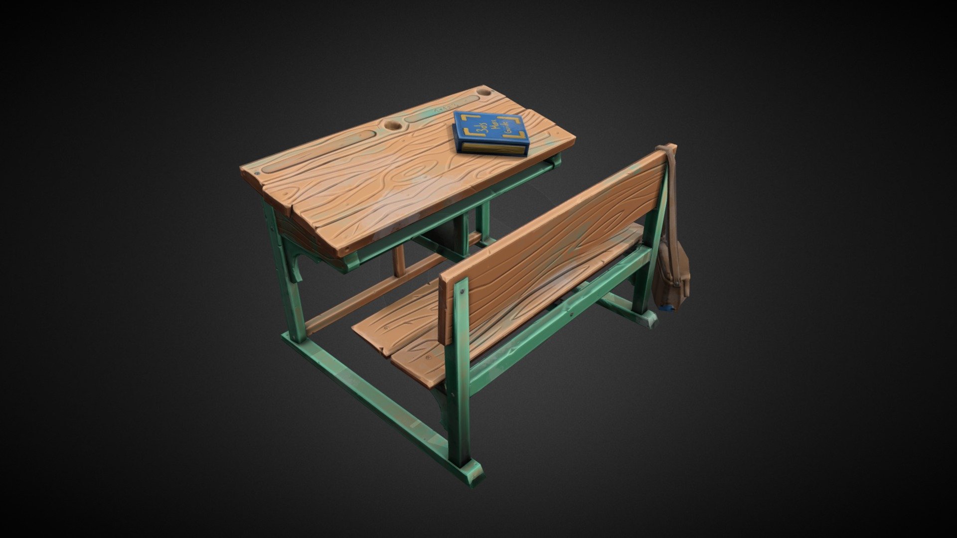 [School Project] Stylized School Desk - 3D model by Kresnik [0492151 ...