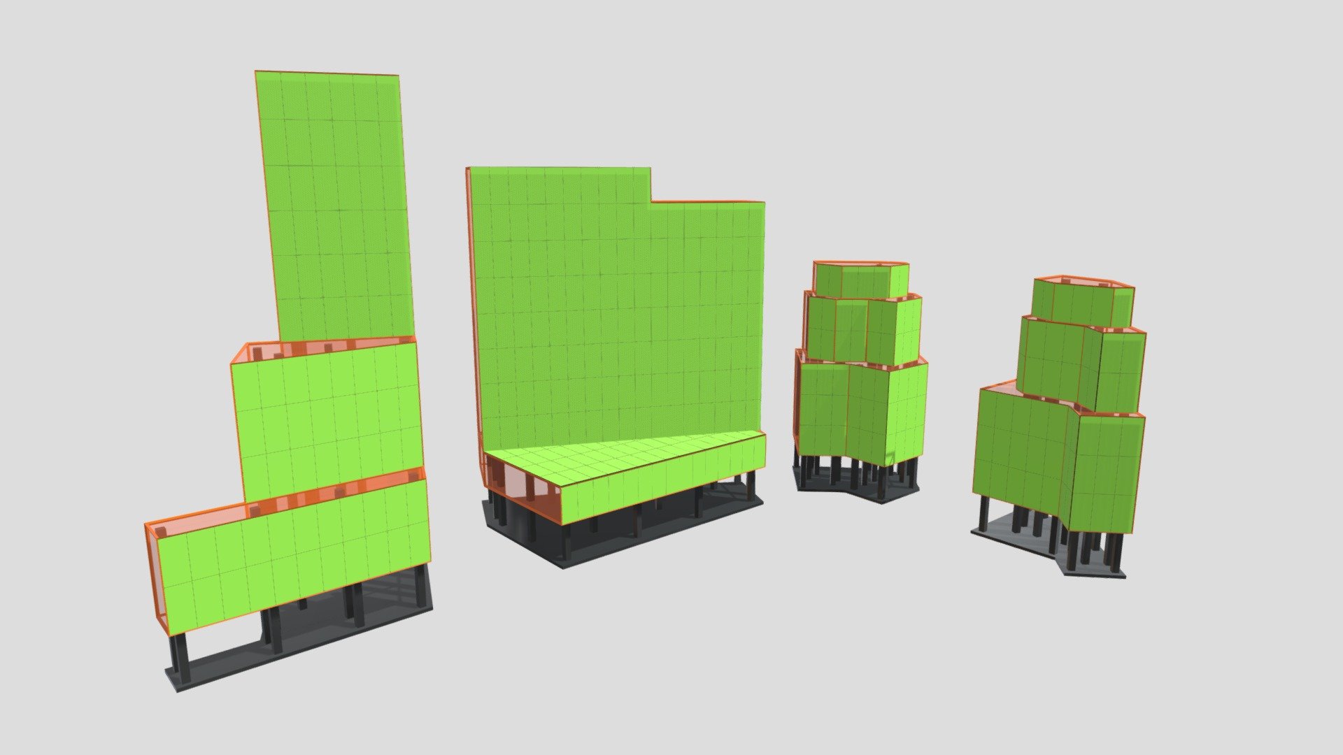 Building Model LED Modules with Frame Structure - 3D model by Angela ...