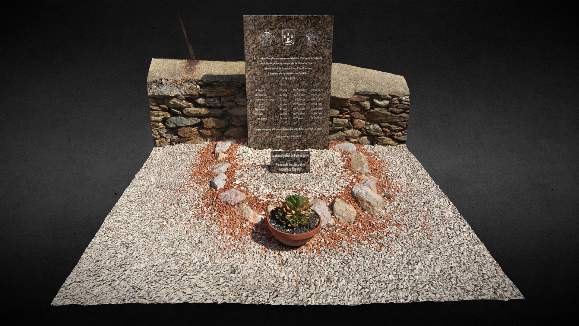 Stèle hommage aux Anamites de Paulilles - Download Free 3D model by ...