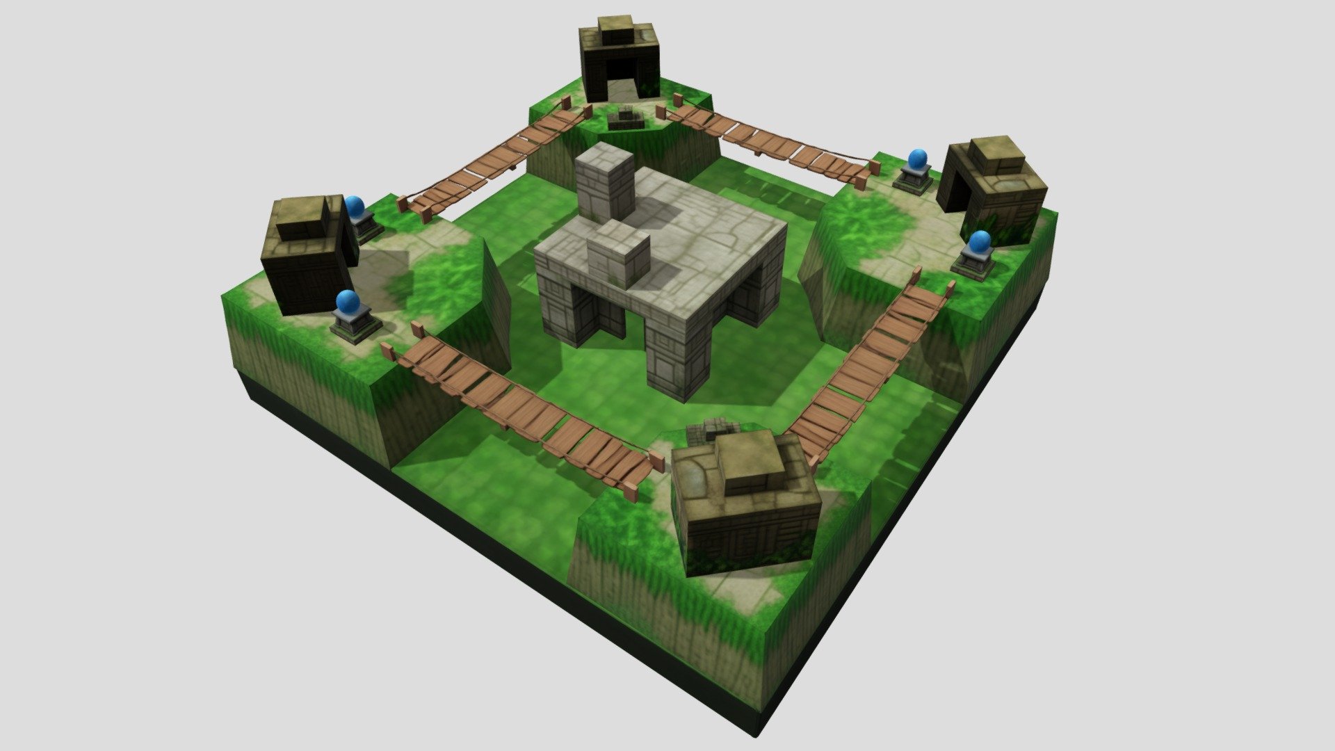 Isometric Ancient Mossy Ruin - 3D model by ecefilms [04bb506] - Sketchfab