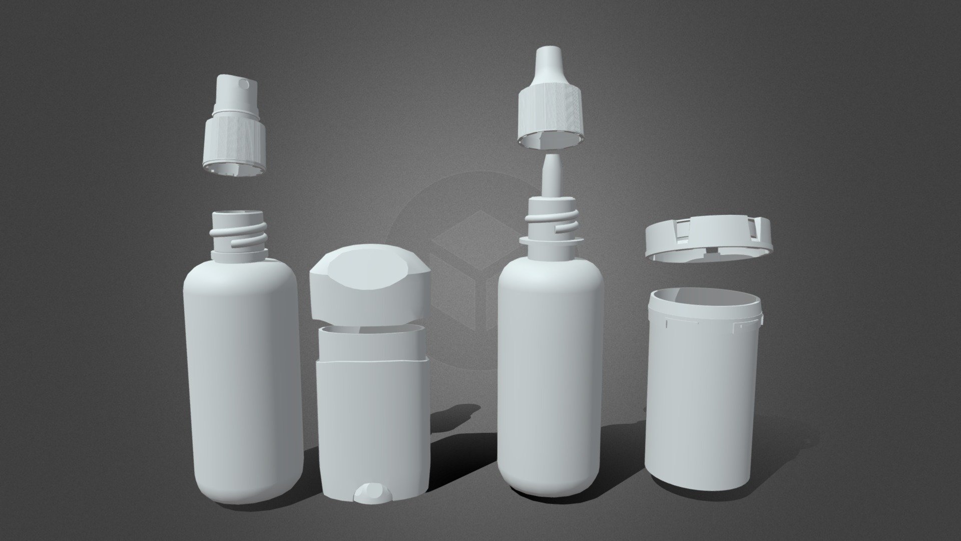 Various Bottles and Containers - 3D model by Cthompson4 [04bf85a ...