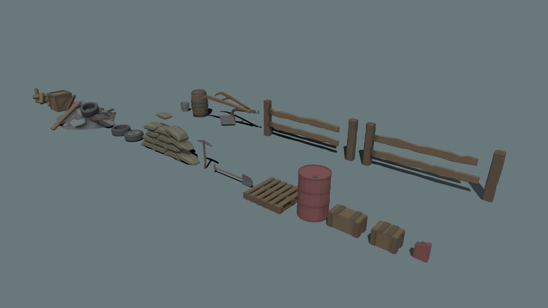 Small Rural War Asset Pack - LowPoly - Download Free 3D model by Brane ...